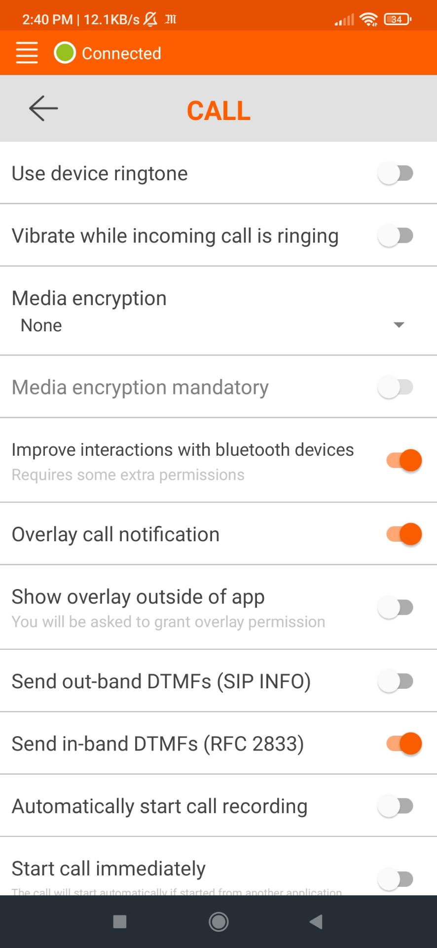 Call encryption by SRTP/TLS – SEVATEL
